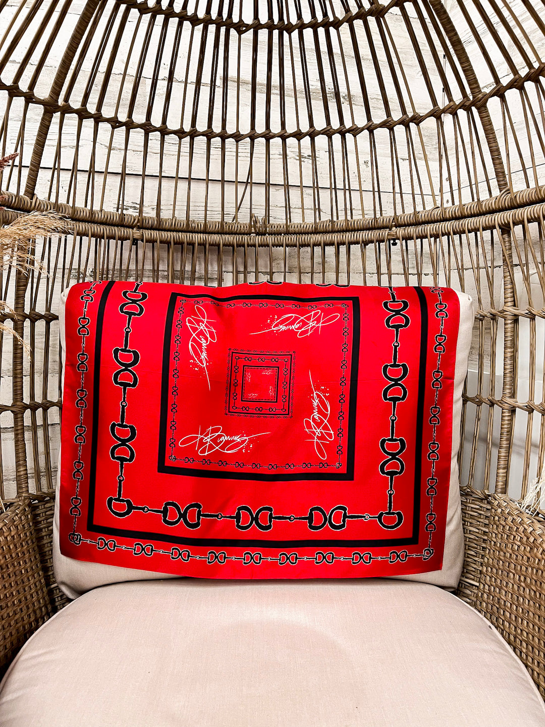 KB's Canvas | In Good Reins Horse Bit Print Scarf in Red and Black ...