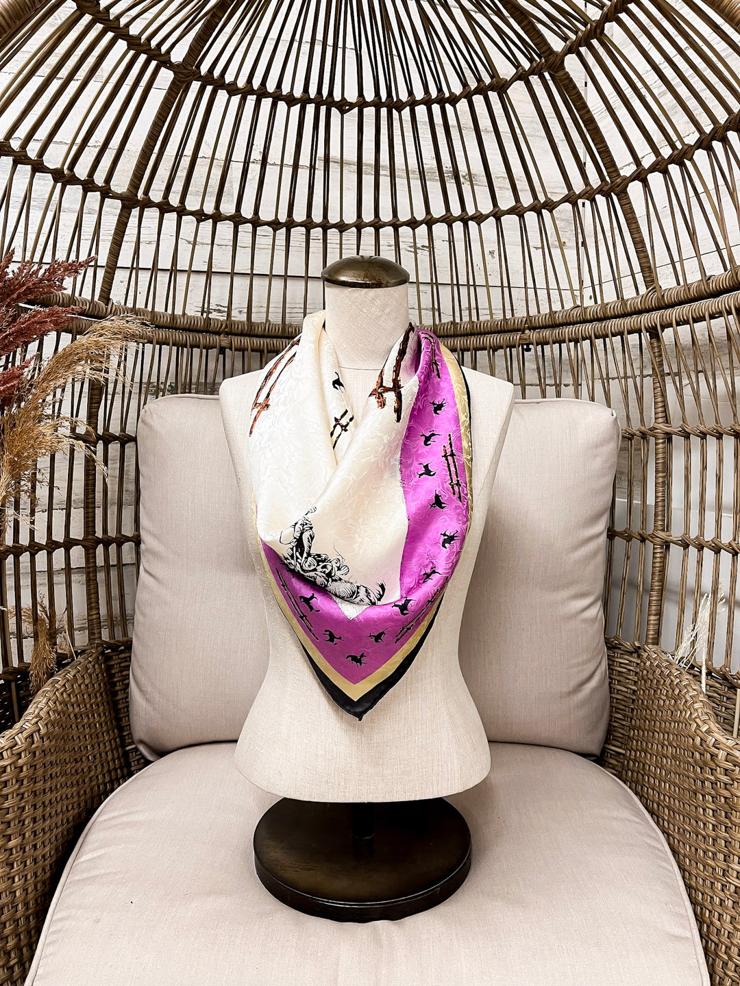 Wyoming Traders | LTD Edition | Fences Silk Wild Rag Scarf in Ivory ...