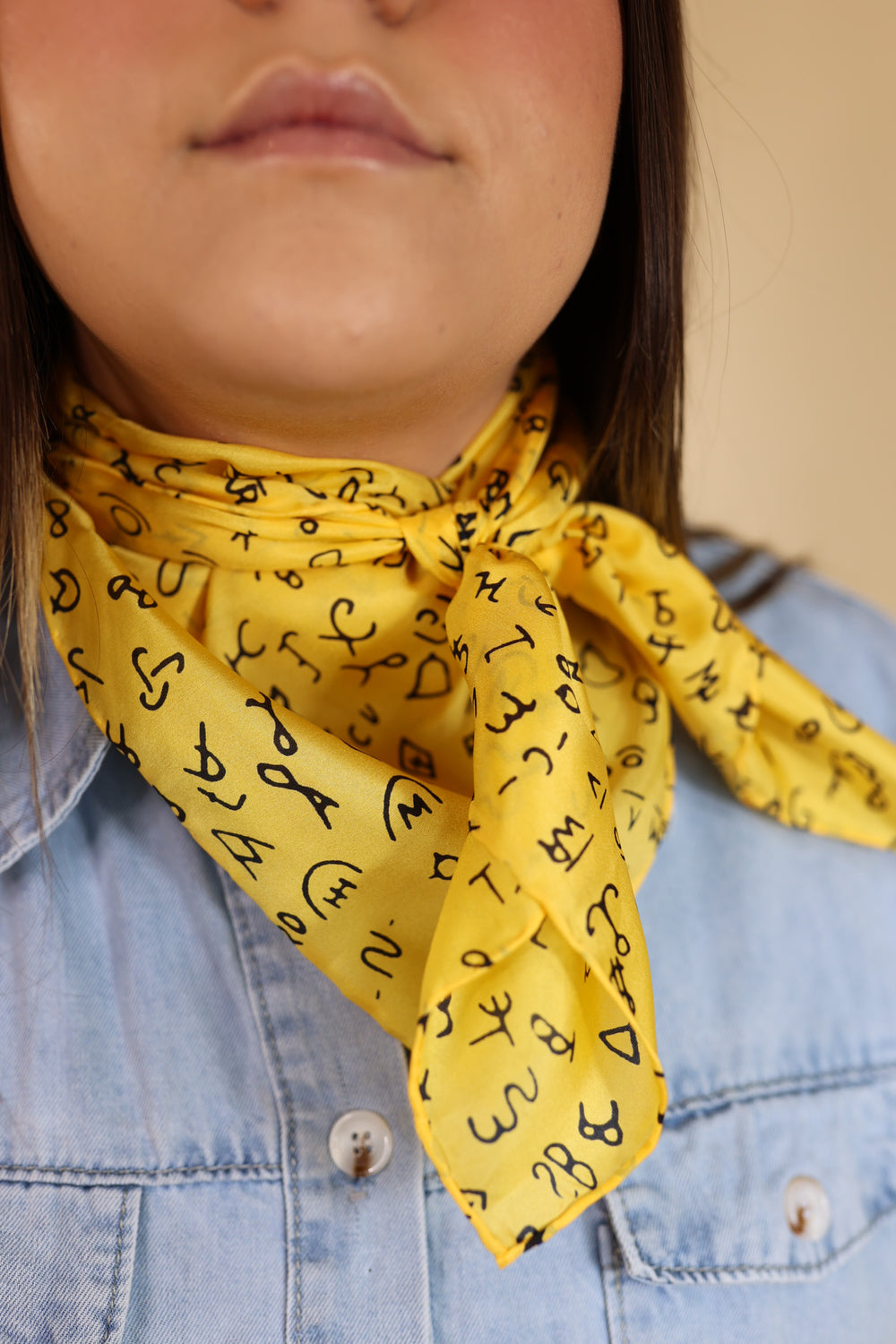 Gold Wild Rag Logo Silk Scarf