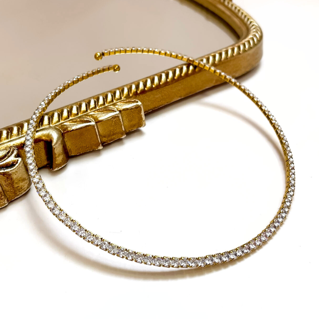 CHANSUTT PEARLS | Luxe Tennis Necklace with Crystal Detailing in Gold ...
