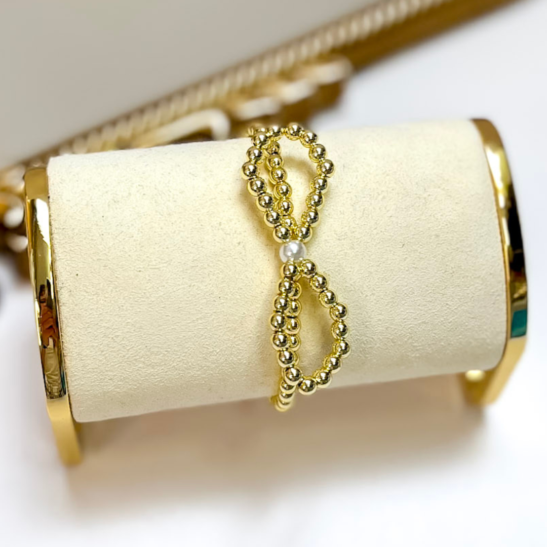 Coco's Beads and Co | The Clara Bow Bracelet in Gold with Pearl Accent ...