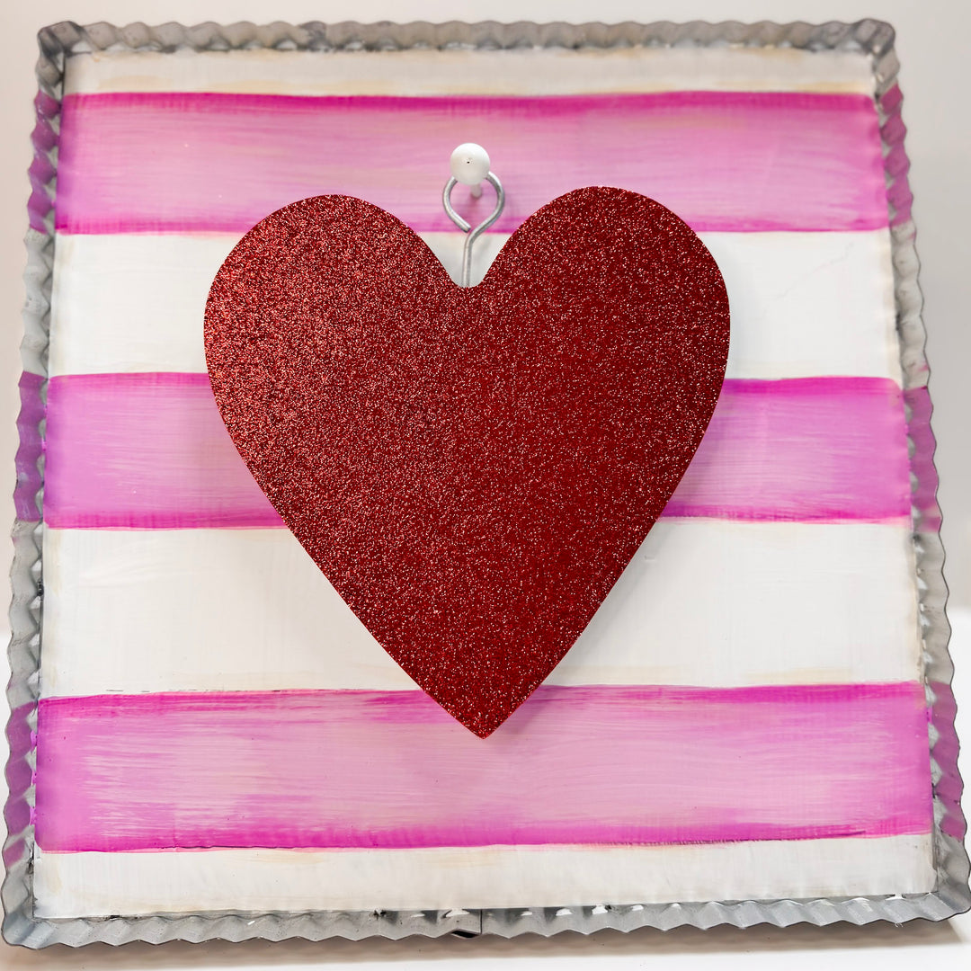 The Round Top Collection Mini Gallery Art Insert Glitter Heart in Red ...