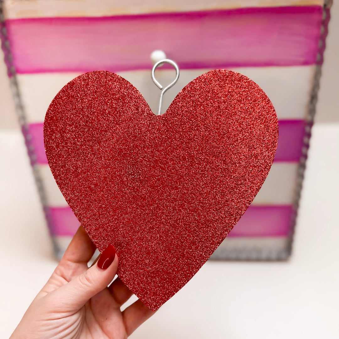 The Round Top Collection Mini Gallery Art Insert Glitter Heart in Red ...