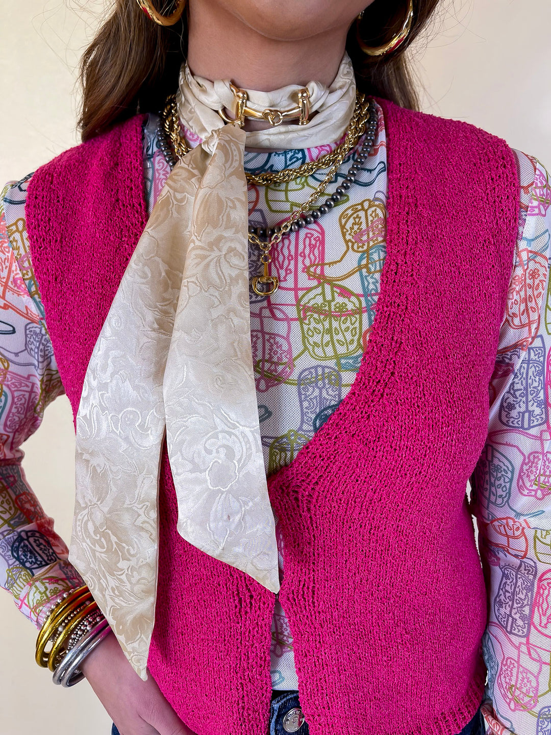 Bridle and Brass Snaffle Bit Scarf Slide Charm Accessory in Gold Tone ...