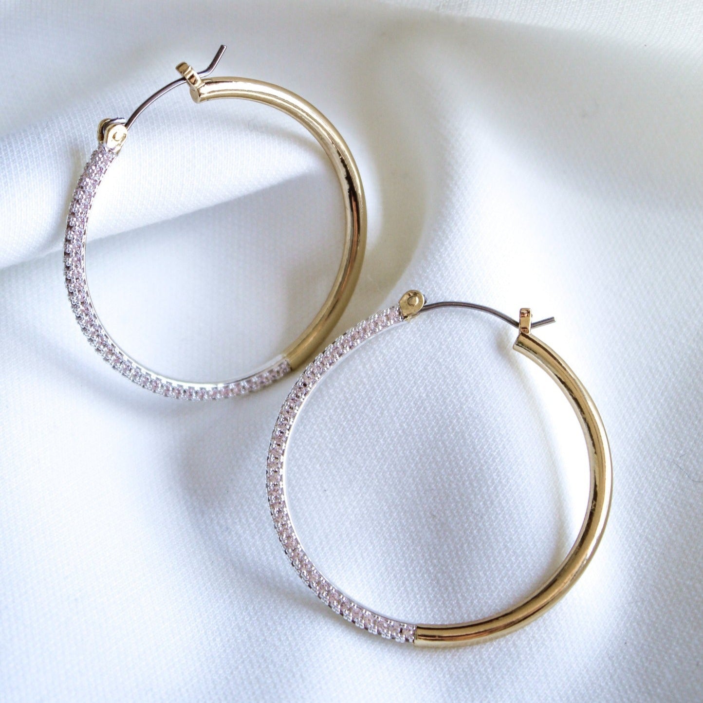 Kinsey Designs | Law Two Tone Hoop Earrings with CZ Crystal Accents ...