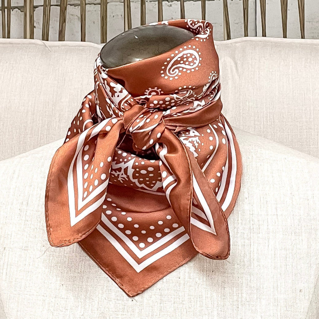 Mini Bandana Wild Rag in Coffee Brown