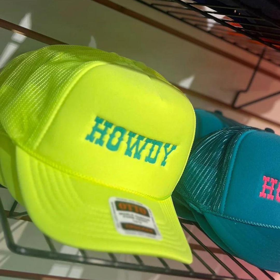 Online Exclusive | Howdy Embroidered Foam Trucker Hat in Neon Yellow ...