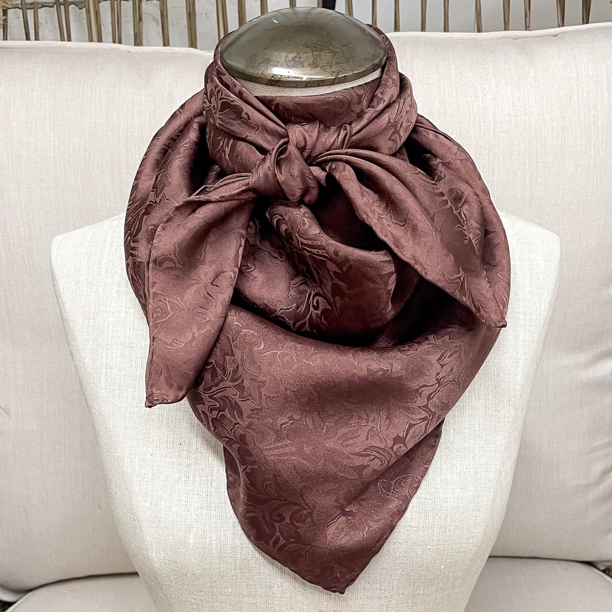 Jacquard Silk Wild Rag in Chocolate – Giddy Up Glamour Boutique