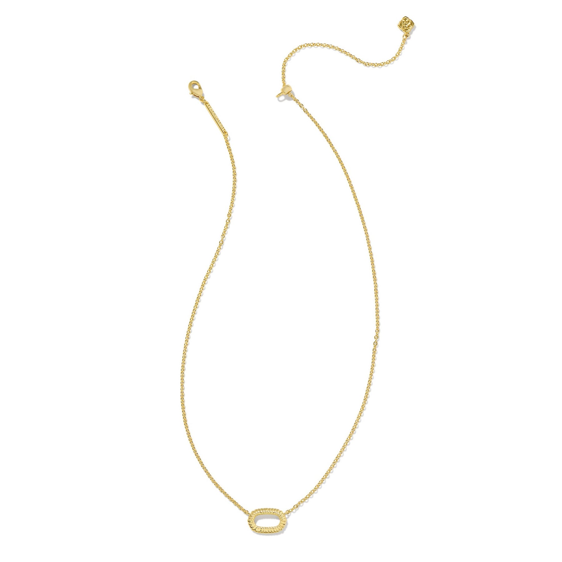 Kendra Scott | Elisa Gold Ridge Open Frame Short Pendant Necklace ...