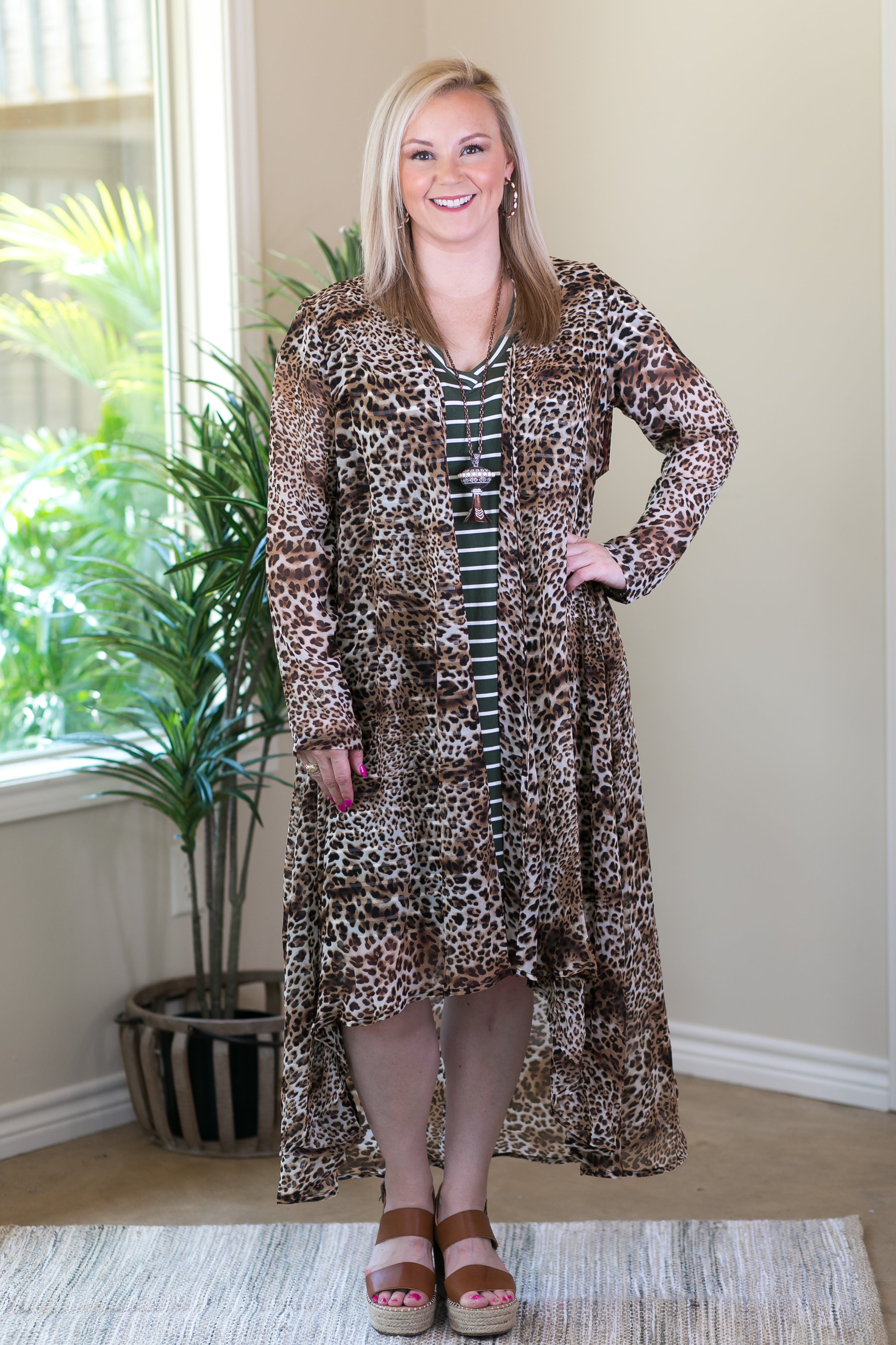 Last Chance Size S/M | Highs and Lows Sheer Cheetah Print Duster Kimono ...
