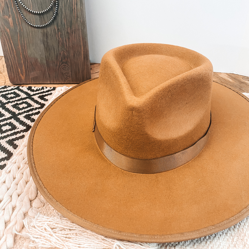 Ramblin' Road Ribbon Banded Rancher Hat in Tan