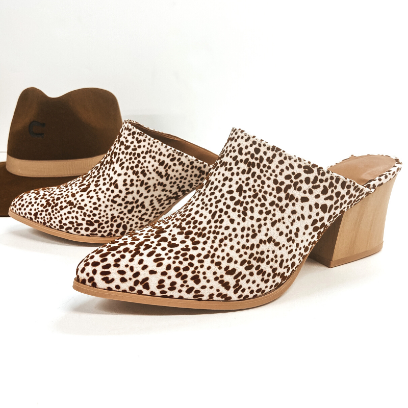 Dotted Heeled Mules in Ivory – Giddy Up Glamour Boutique